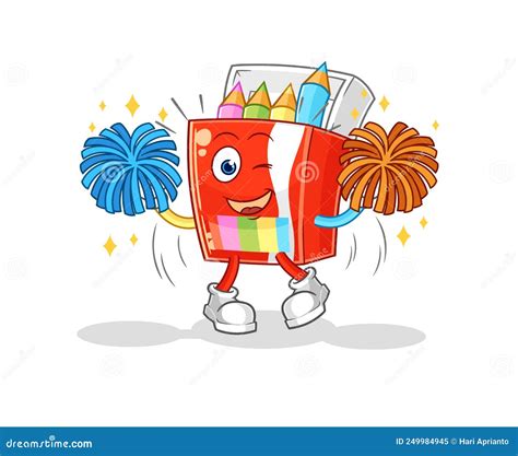 Colored Pencils Cheerleader Cartoon Cartoon Mascot Vector Stock Vector Illustration Of