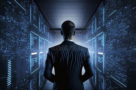 Data Center And Computer Servers Created With Generative Ai Technology