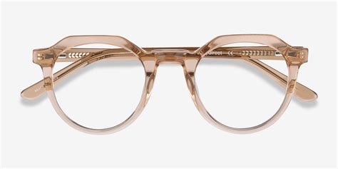 Mikoto Geometric Light Brown Full Rim Eyeglasses Eyebuydirect