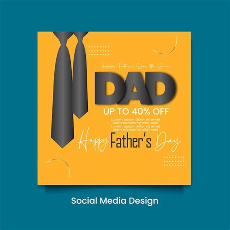 Una Tarjeta Amarilla Con Una Corbata Que Dice Papá Papá Vector Premium