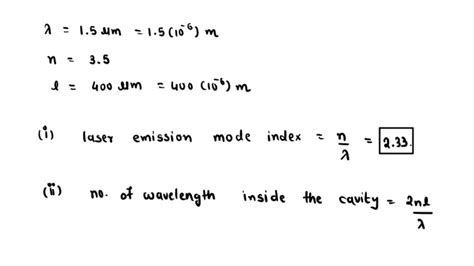 Solved Text 425 Ingaasp Inp Laser The Optical Cavity Length Is 200