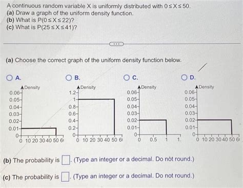 Solved A Continuous Random Variable X Is Uniformly