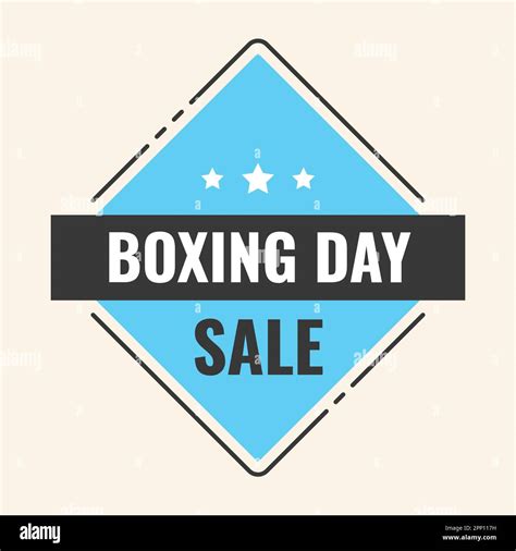 Boxing Day Text Ribbon With Blue Rhombus Frame On Beige Background For