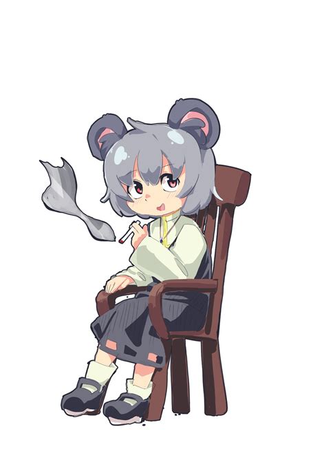Leftame Nazrin Nyon Cookie Cookie Touhou Touhou Commentary Request Highres 1girl