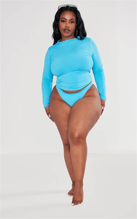 Blue High Waisted Bikini Bottoms Prettylittlething