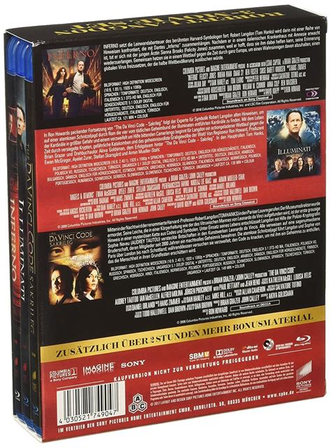 The Da Vinci Code Sakrileg Illuminati Inferno 3er Set Dvd