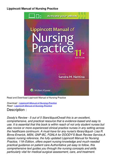 Downloadpdf Lippincott Manual Of Nursing Practice Lippincott Manual