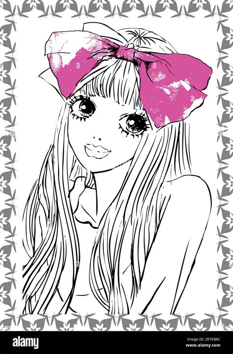 Portrait Illustration Girl Sketch Drawing Vector Stock Vector Image