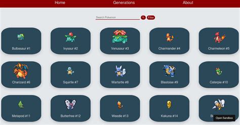 Pokedex Codesandbox