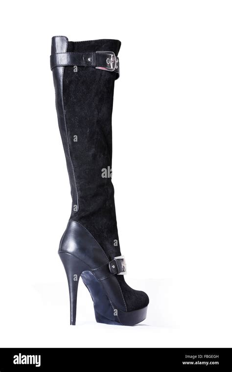 Bottes Au Genou En Cuir Noir Banque De Photographies Et Dimages à