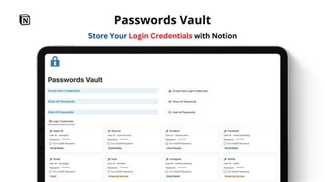 Passwords Vault Notionland Template Gallery Passwords Vault Notionland Template Gallery