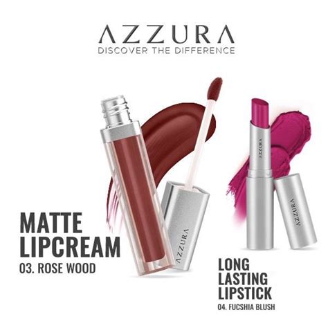 Jual Buy Get AZZURA Matte Lipcream Lipstick Rose Wood Free AZZURA Longlasting Lipstick
