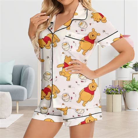 Winnie The Pooh Silk Pajamas Set Pooh Womens Pajamas Pooh Etsy