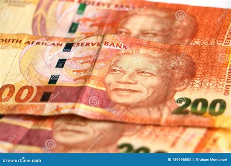 South African Money Two Hundred Rand Notes Editorial Image Image Of