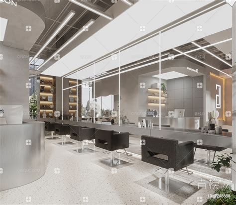 【潮流理发店门头3d模型】 现代cr有灯光有贴图max2016潮流理发店门头3d模型下载 Id1248888 免费3dmax模型库 青模3d模型网