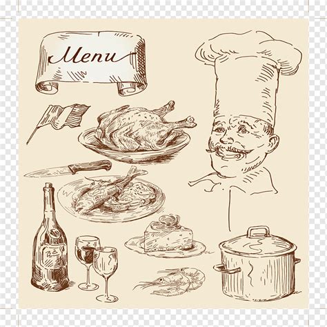 음식 복고풍 일러스트 그리기 Png Pngwing