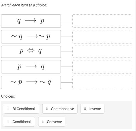 Match Each Item To A Choice Q P Q StudyX