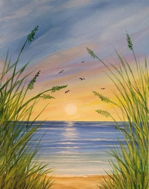 Landscape Sunset Drawing