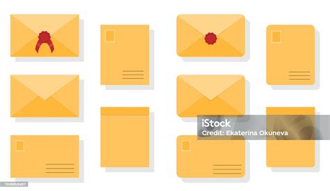Vector Set Of Envelopes Icons Vertical And Horizontal Vertical