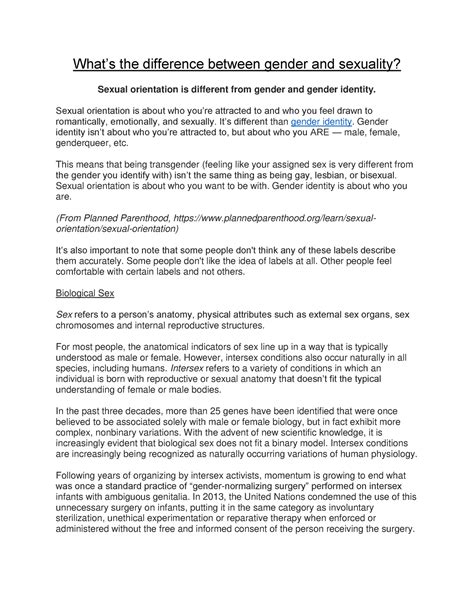 Gender Vs Sexuality To Be Need A Notes Whats The Difference