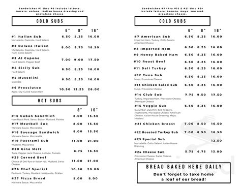 Desimone Deli And Bakery Menu In Huntington Beach California Usa