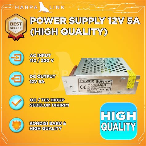 Jual Switching Power Supply PSU 12V 5A High Quality Power Supply 12V