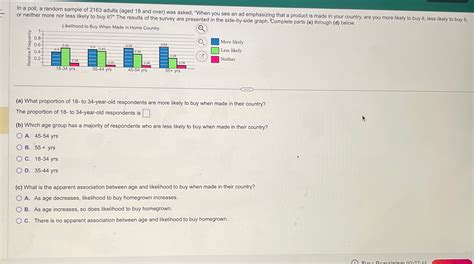 Solved In A Poll A Random Sample Of 2163 Adults Aged 18 Chegg