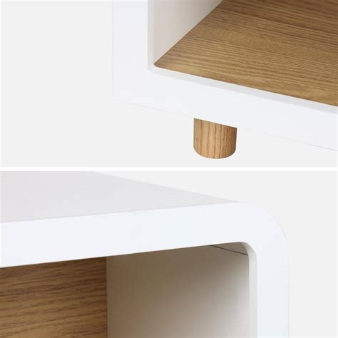 Wooden Effect Bedside Table White