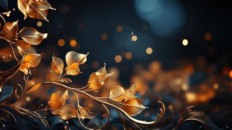 Premium Ai Image Golden Delicate Background Beautiful Golden Pattern