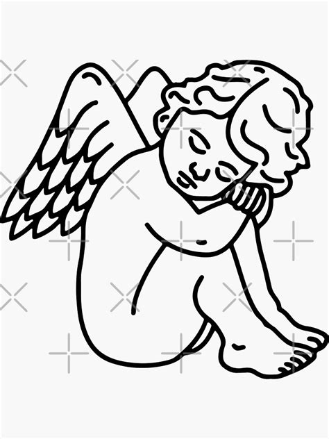 Angel Sit Sticker By Chvrdesing Redbubble