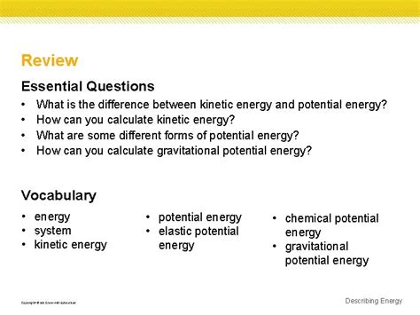Essential Questions What Is The Difference Between Kinetic