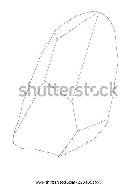 accurate line drawing quartz crystal stock illustration 2231861659