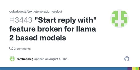 Start Reply With Feature Broken For Llama Based Models Issue