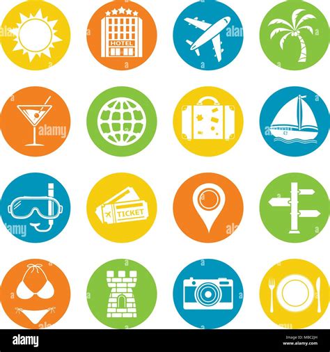 Set Of Travel And Vacation Icons Vector Illustration Stock Vector Image And Art Alamy