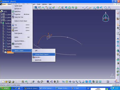 Product Design Engineering CATIA Changing Sketch Support Plane Sheet