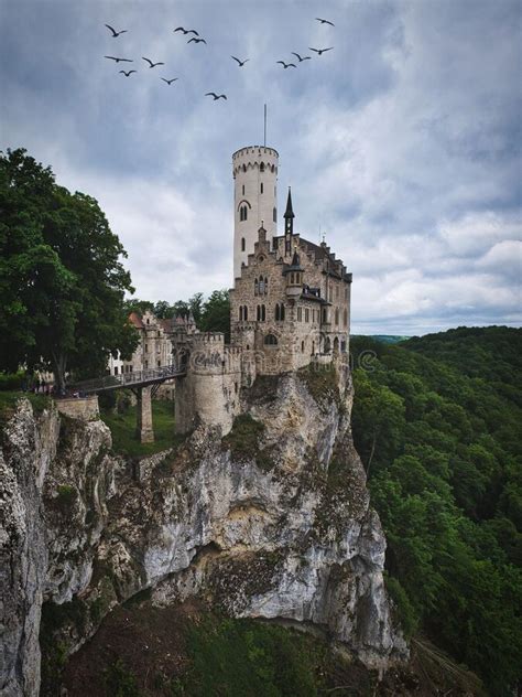 Vertical Shot Of Lichtenstein Castle In Lichtenstein Baden Wurttemberg Germany Stock Photo