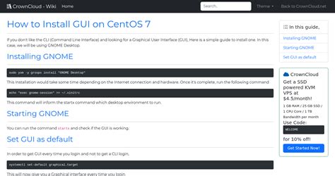 Crowncloud Wiki How To Install Gui On Centos7