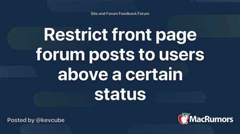 Restrict Front Page Forum Posts To Users Above A Certain Status