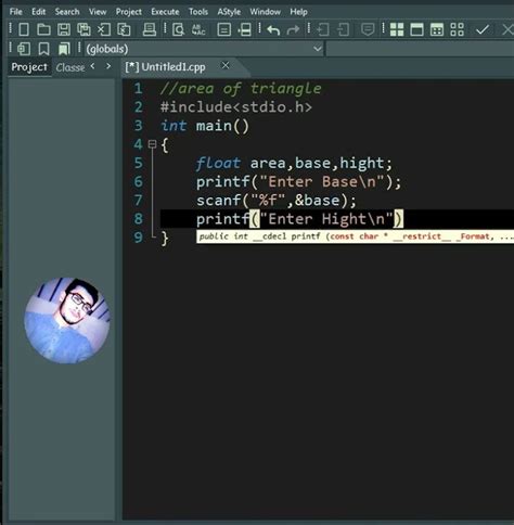 C Programming Area Of Triangle Coding With Sohail Youtube