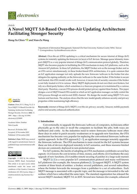 pdf a novel mqtt 5 0 based over the air updating architecture