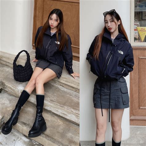 여자 고프코어룩 노스페이스 바람막이 코디 추천 네이버 블로그