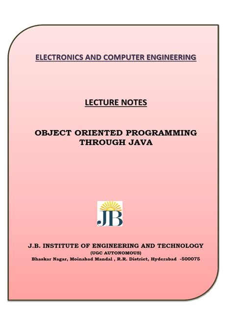 Oops With Java Bcs306a Notes Pdf Java Virtual Machine Data Type
