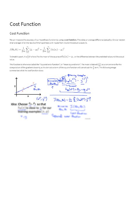 SOLUTION Machine Learning Model And Cost Function Studypool