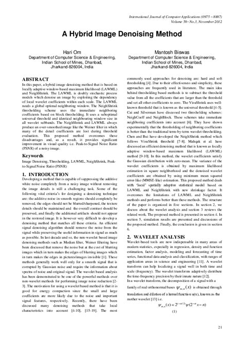 pdf improved hybrid denoising for images