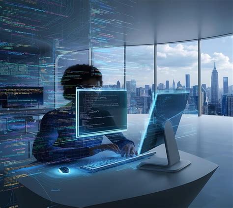 Coder Engineer Working With His Pc Premium Ai Generated Image