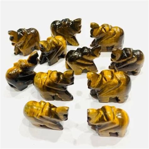 Tiger Eye Gemstone Little Elephant Articles At ₹ 255piece In Jaipur