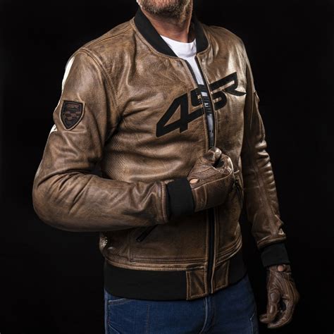 4sr Leather Bomber Jacket Brown Patina