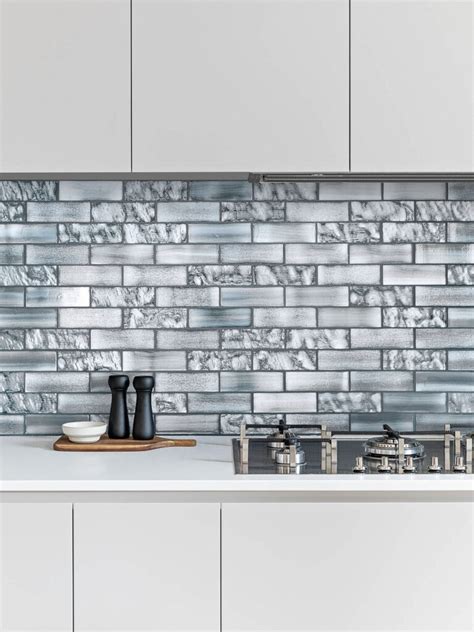 Space Blue Subway Glass Backsplash Tile