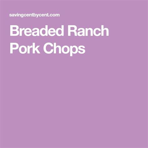 Breaded Ranch Pork Chops レシピ