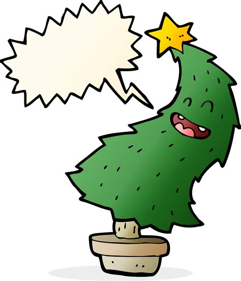 árbol De Navidad Bailando Dibujos Animados Con Burbujas De Discurso 12314639 Vector En Vecteezy
